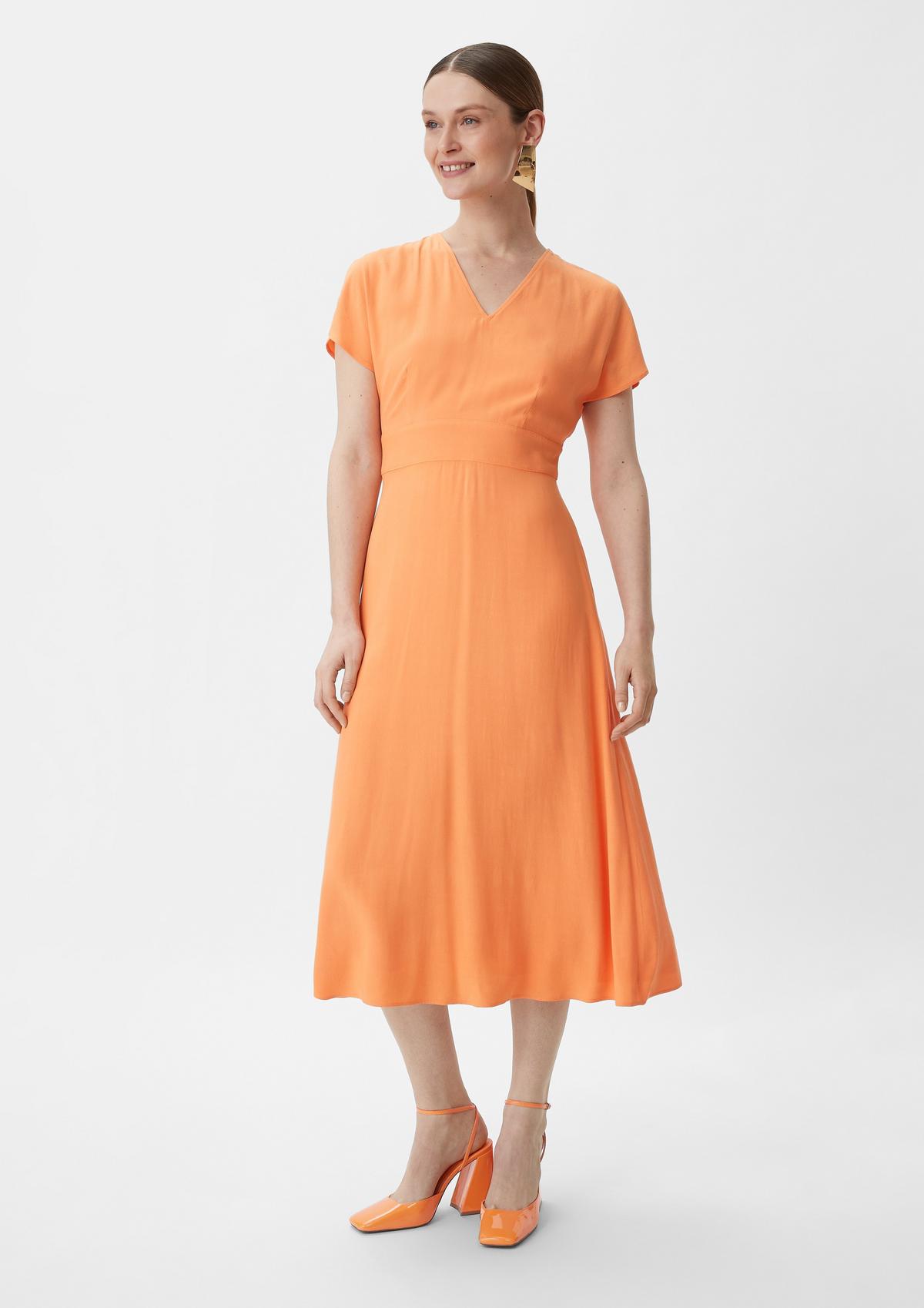 Satin midi dress - orange | Comma