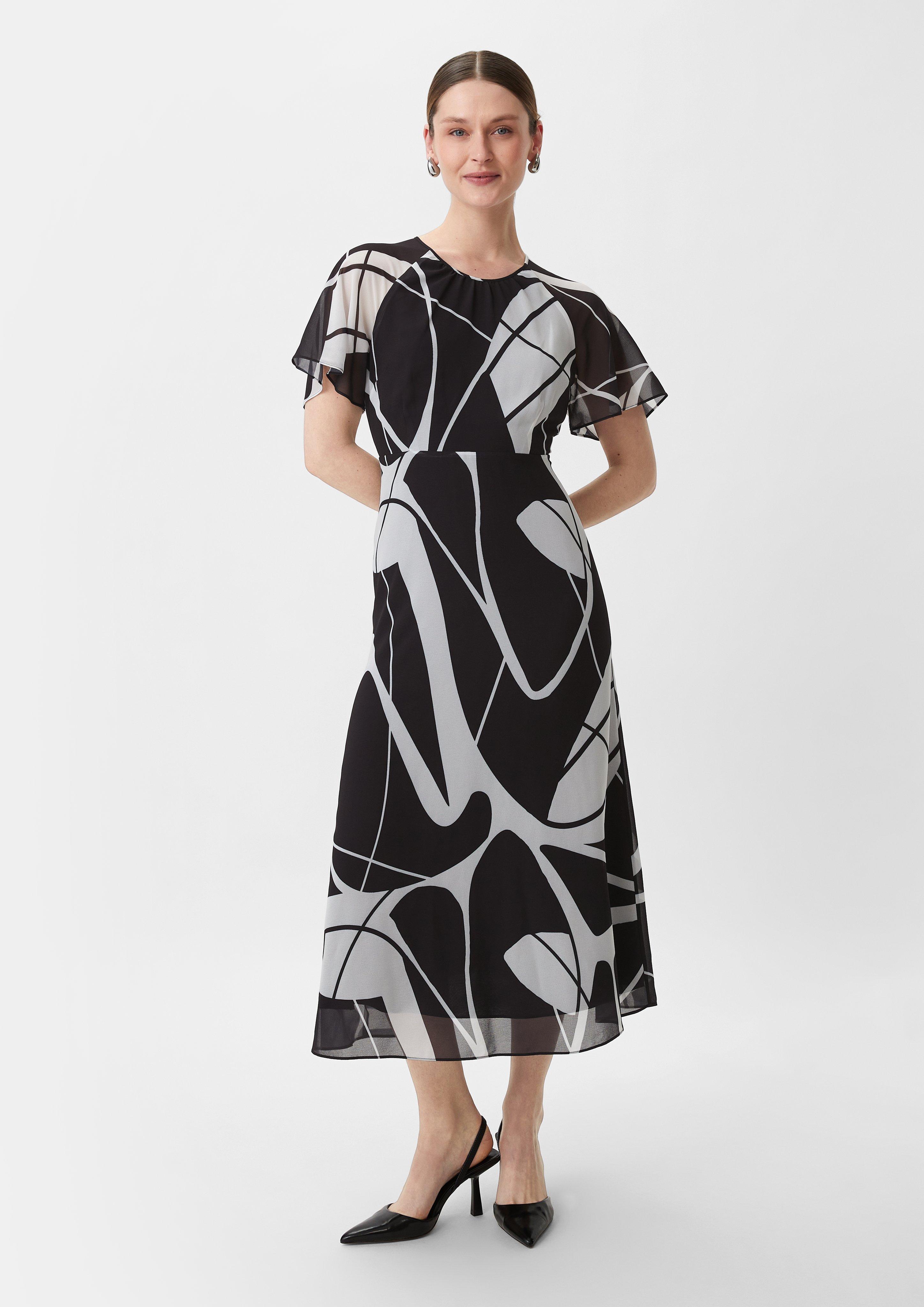 Chiffon maxi dress - black | Comma Chiffon maxi dress - black | Comma