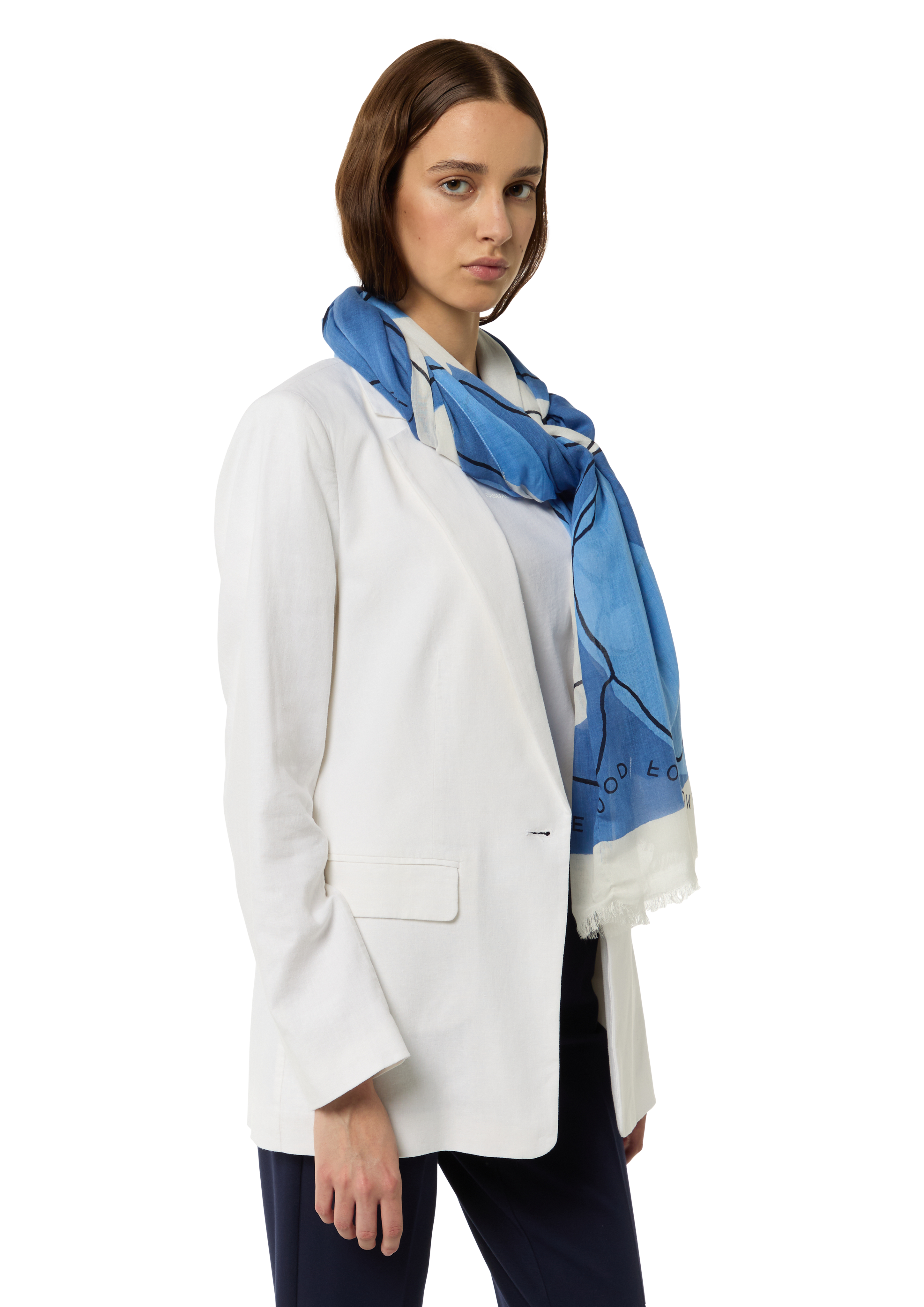 Scarf in a modal blend - blue | Comma