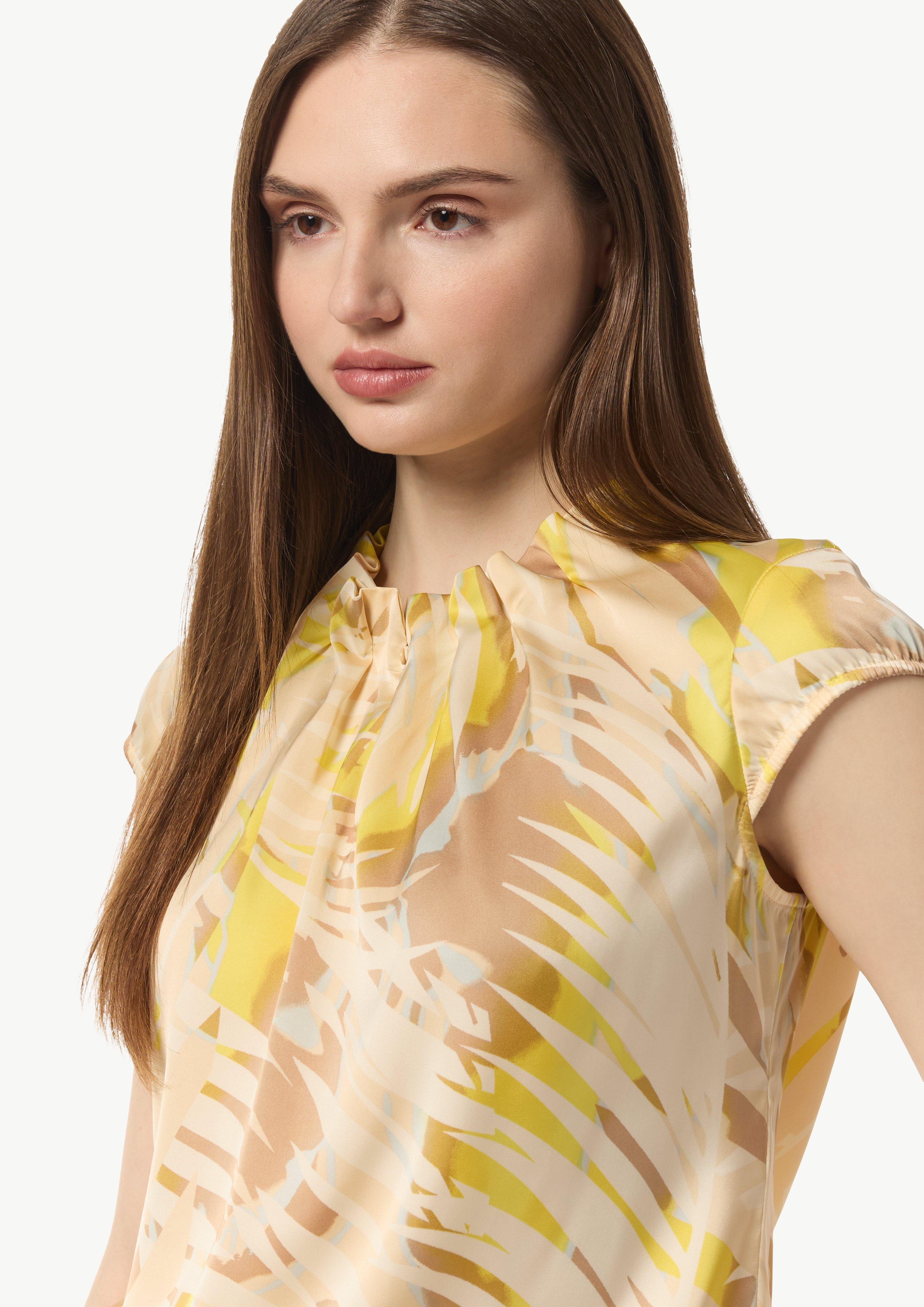 Satin blouse with cap sleeves - yellow | Comma