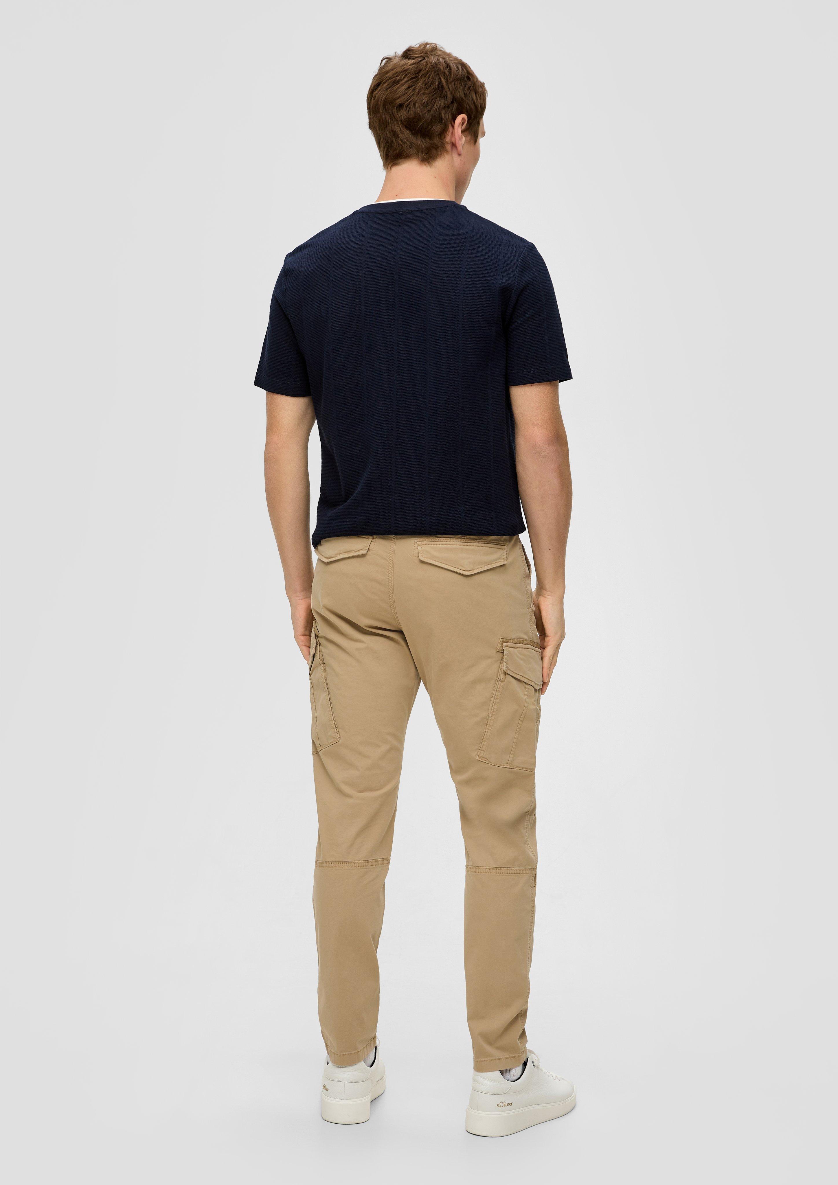 Regular fit: stretch cotton cargo trousers - sandstone | s.Oliver