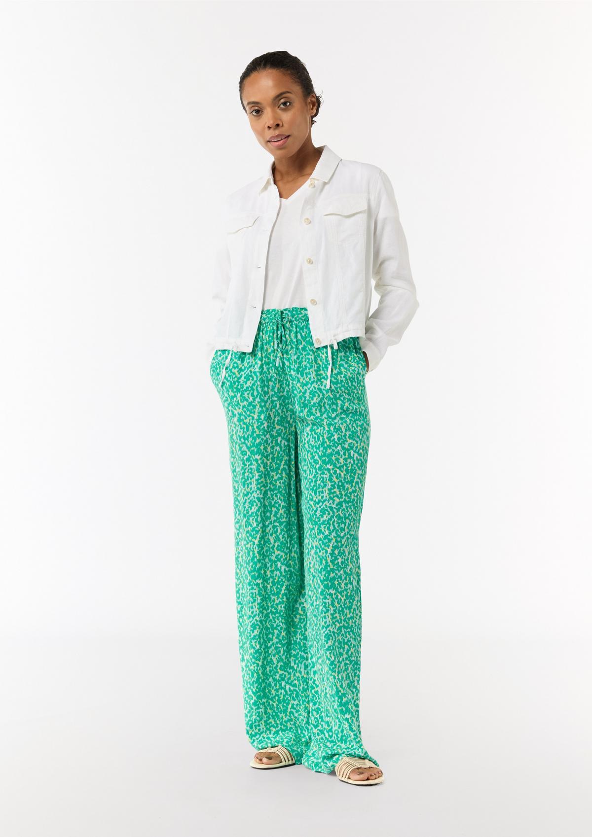 Lightweight cloth trousers with an all-over print and an elasticated ...