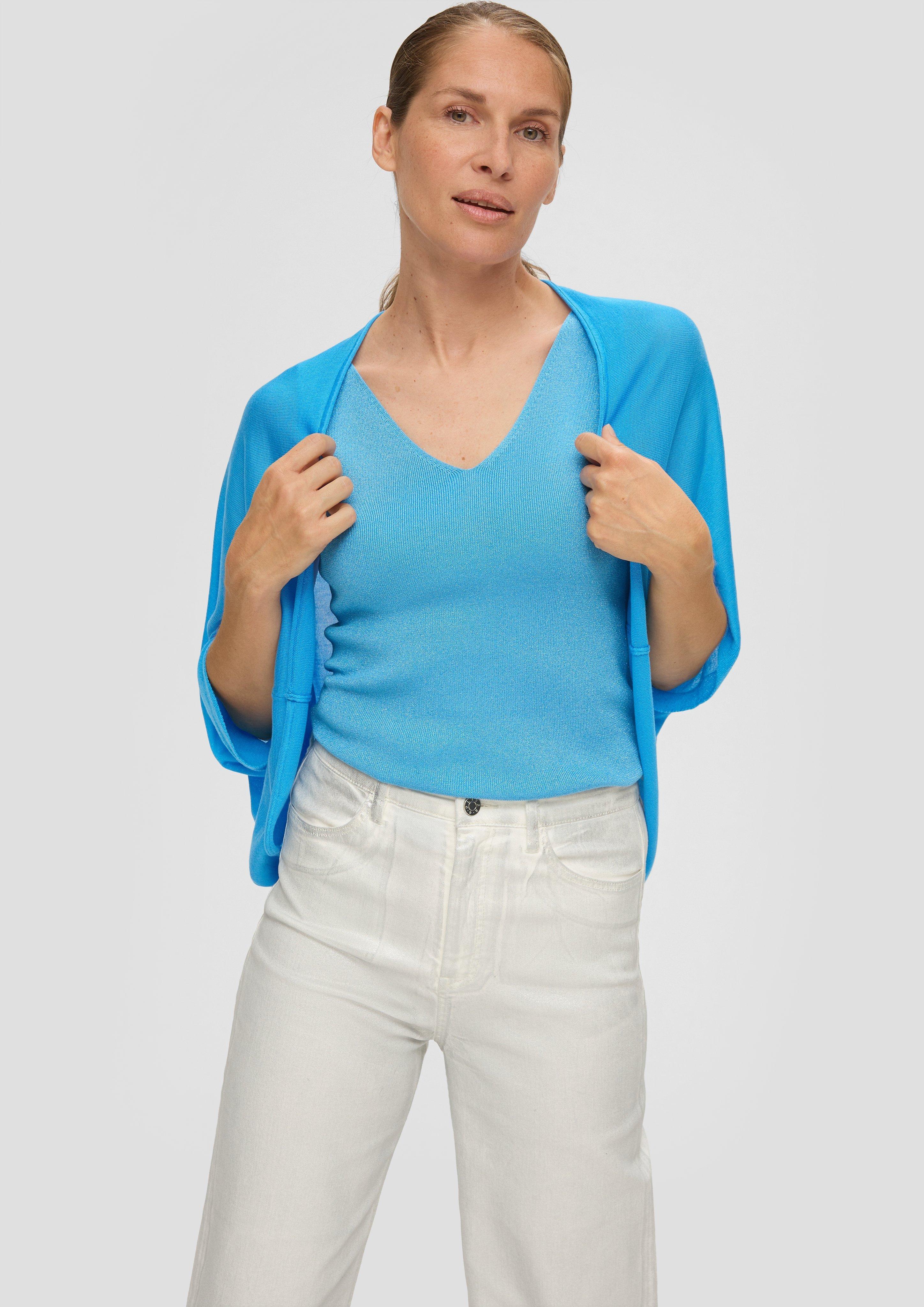 Weicher Strickponcho aus Lyocell - azurblau | s.Oliver