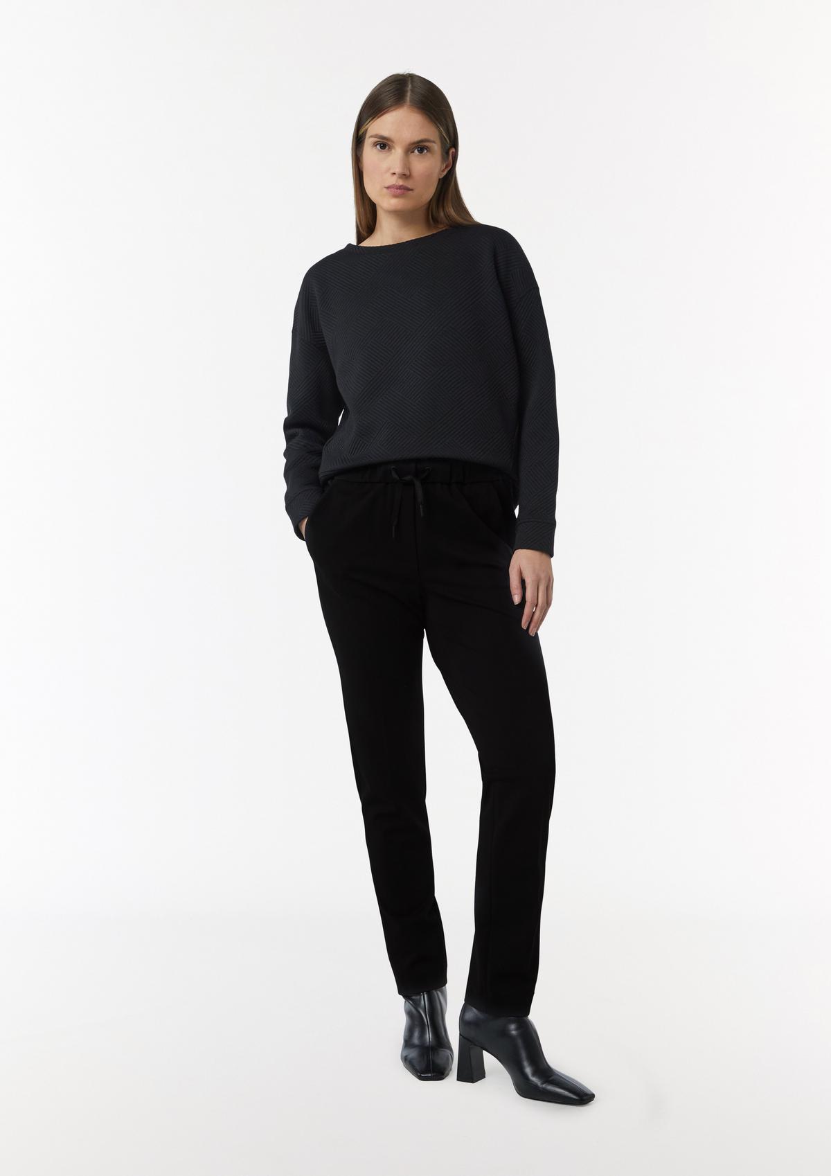 Jersey Tracksuit Bottoms In A Slim Fit With Pressed Pleats Black Comma