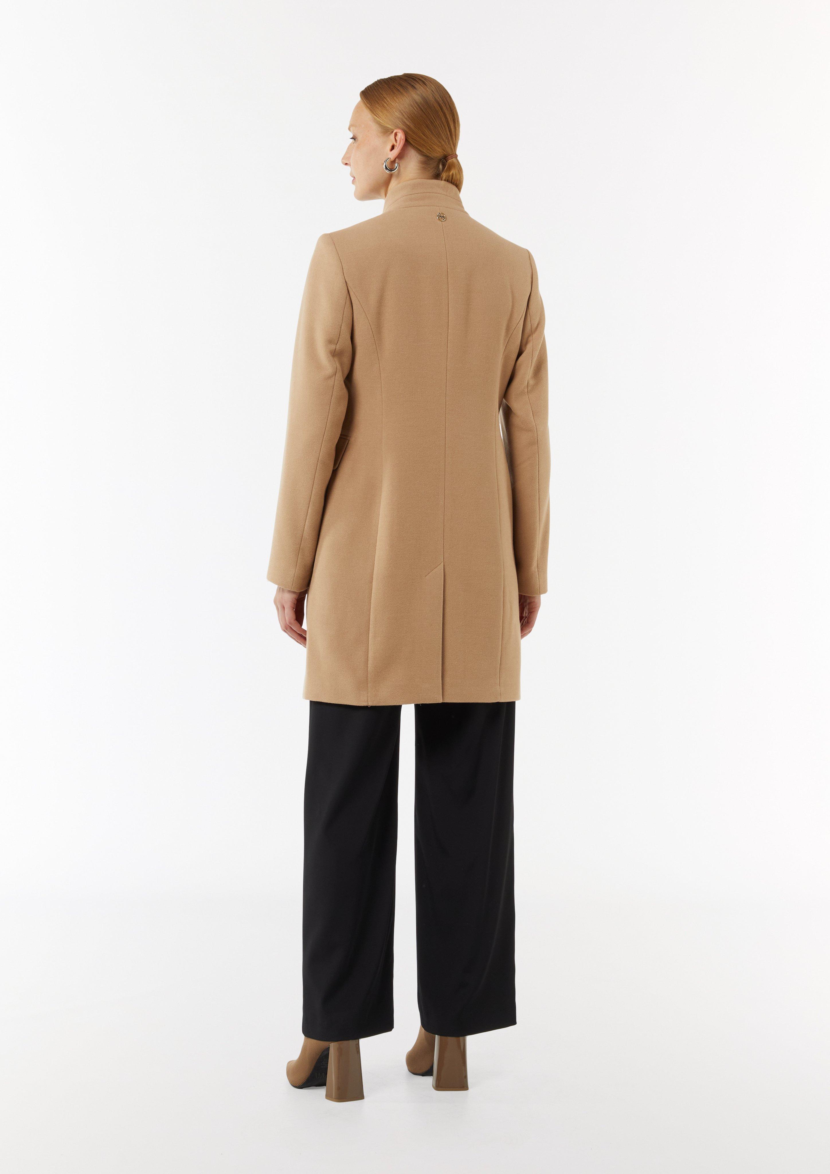 Classic wool coat with side slit pockets - sandstone | Comma