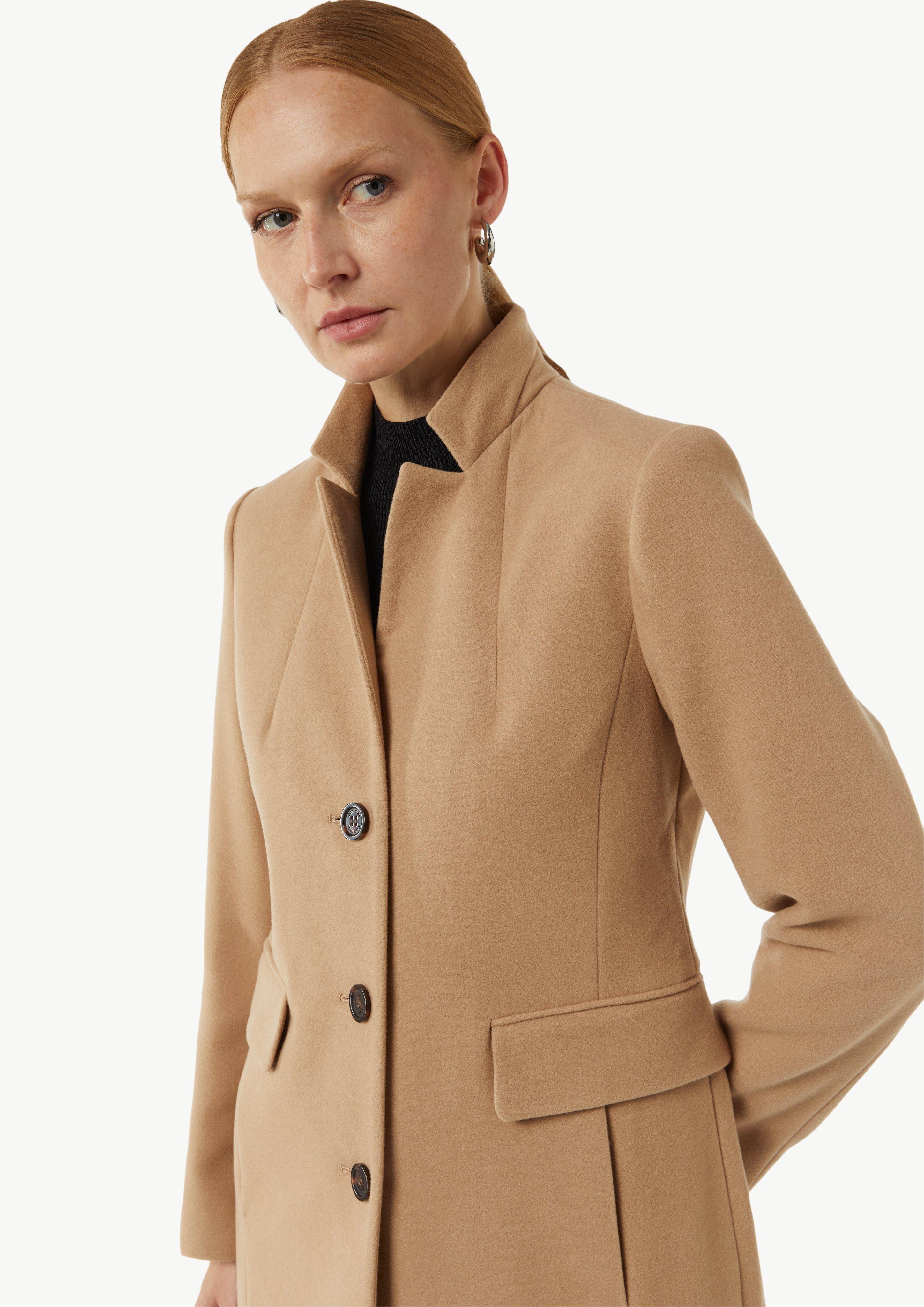 Classic wool coat with side slit pockets - sandstone | Comma