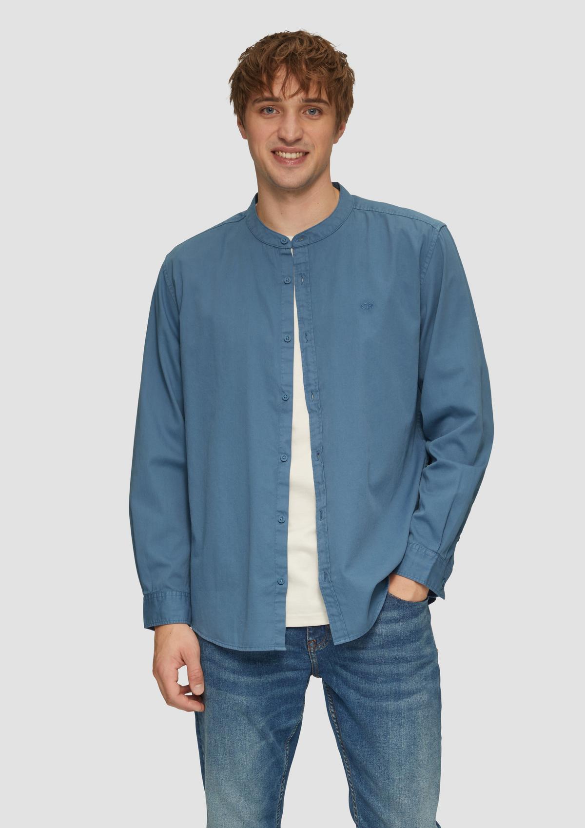 Washed stand-up collar shirt - light blue | s.Oliver
