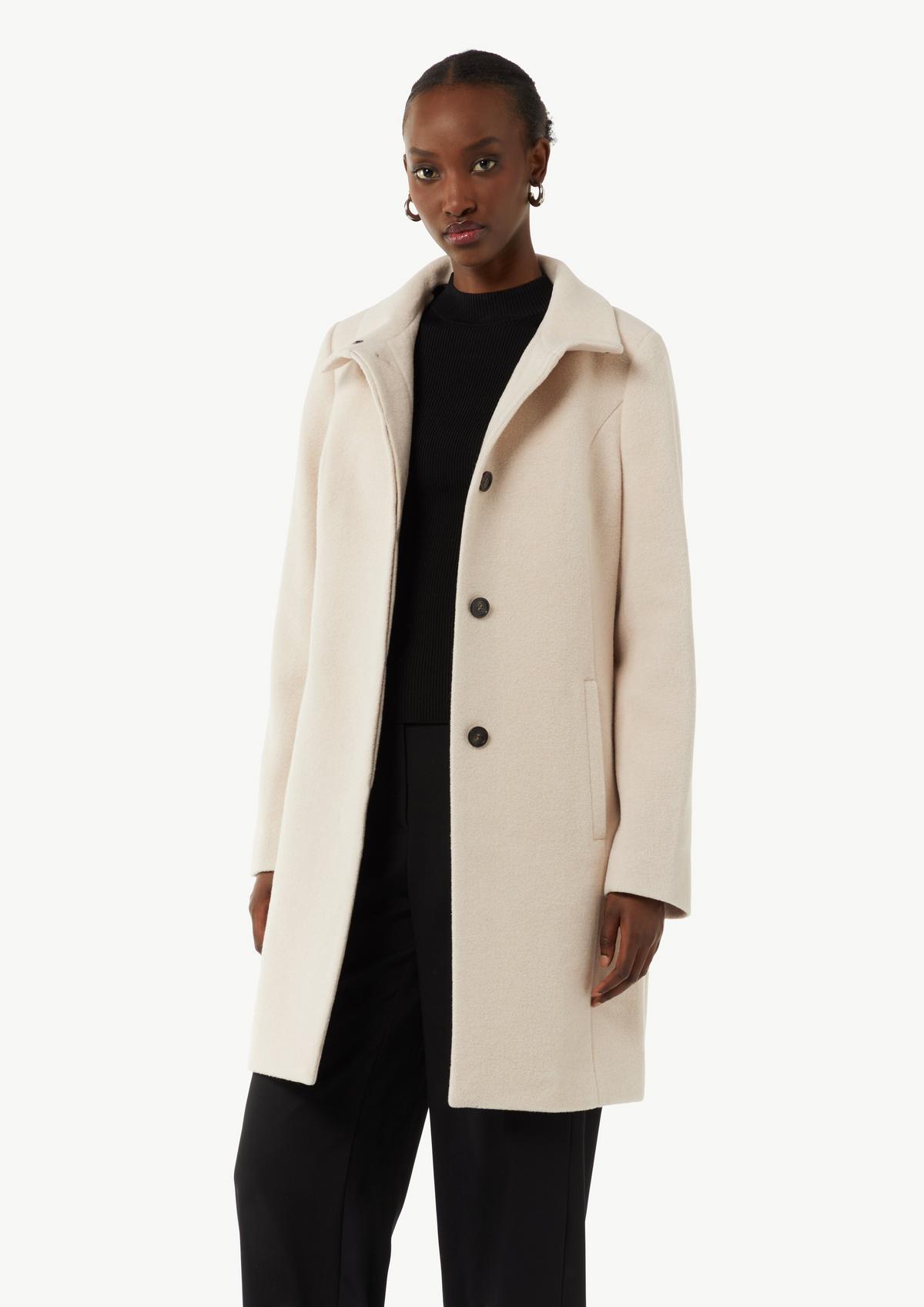 Fitted coat with cashmere - beige | Comma