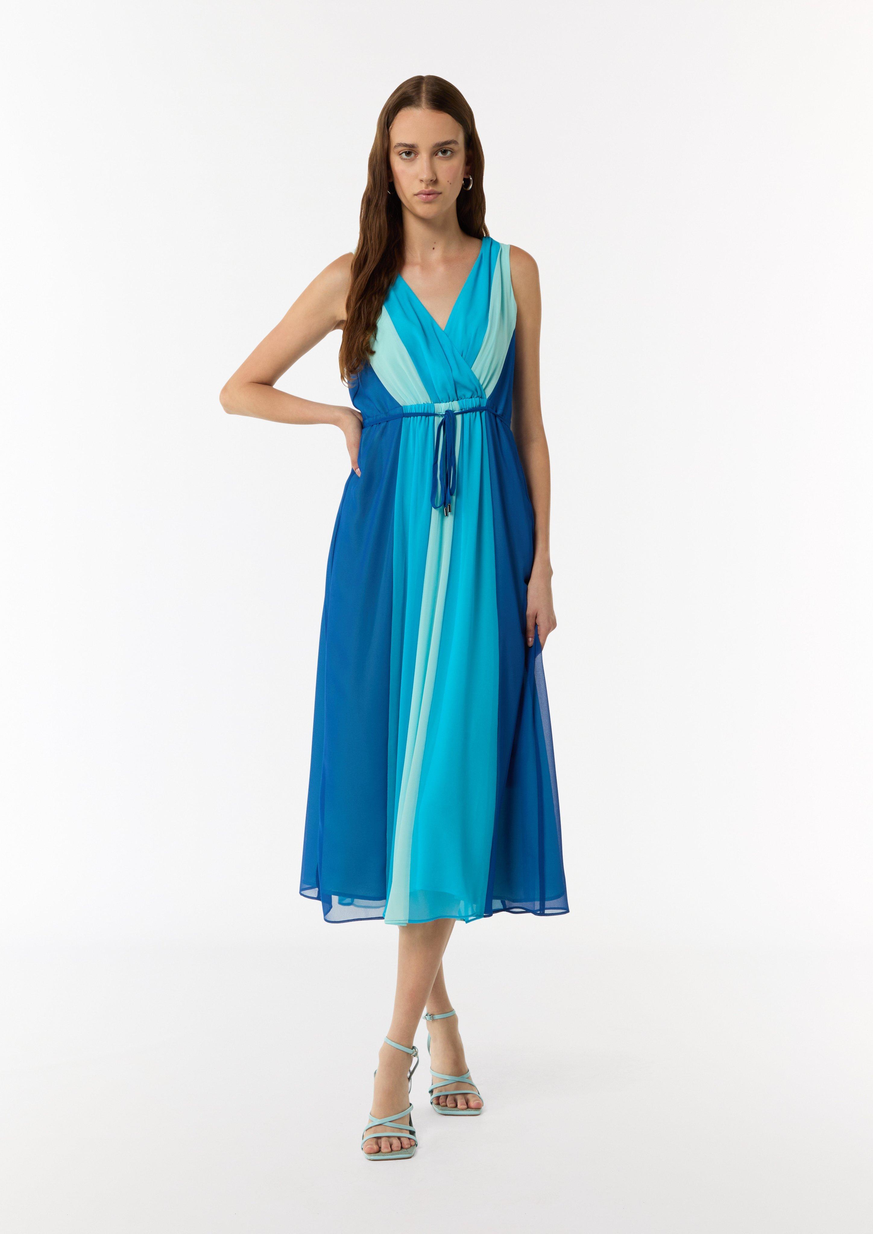 Sleeveless panel dress in chiffon with elasticated waistband Sleeveless panel dress in chiffon with elasticated waistband
