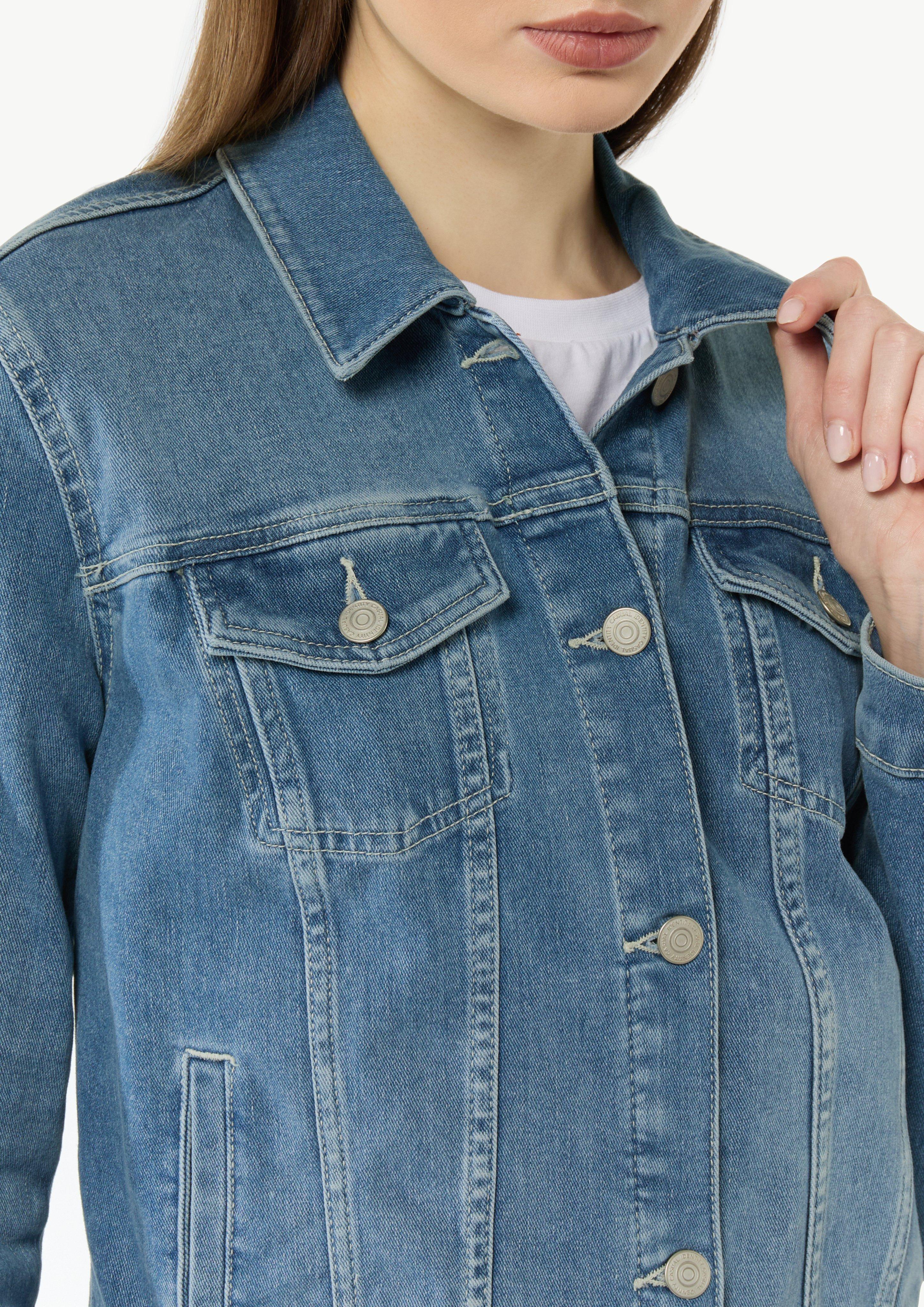 Cotton blend denim jacket - blue | Comma