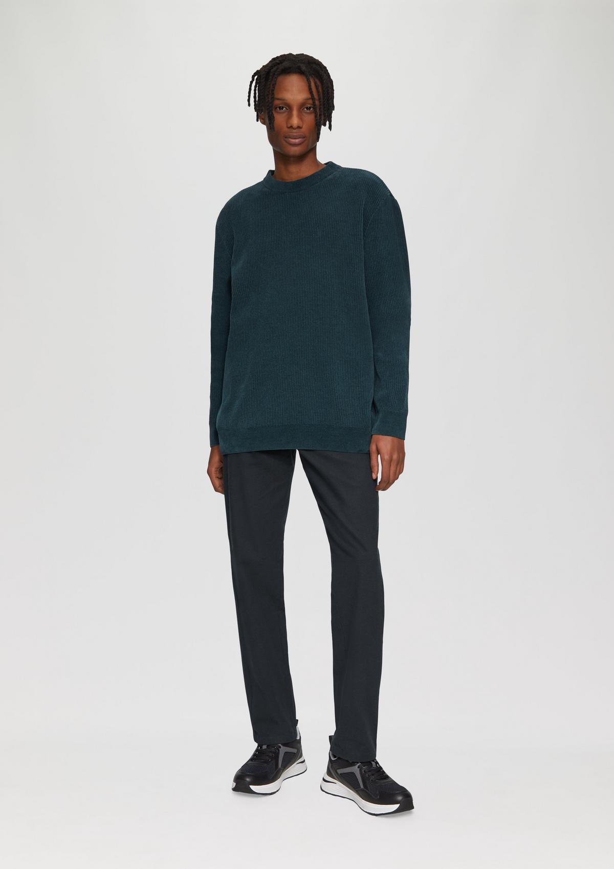 Cotton trousers with a fine check pattern - navy | s.Oliver