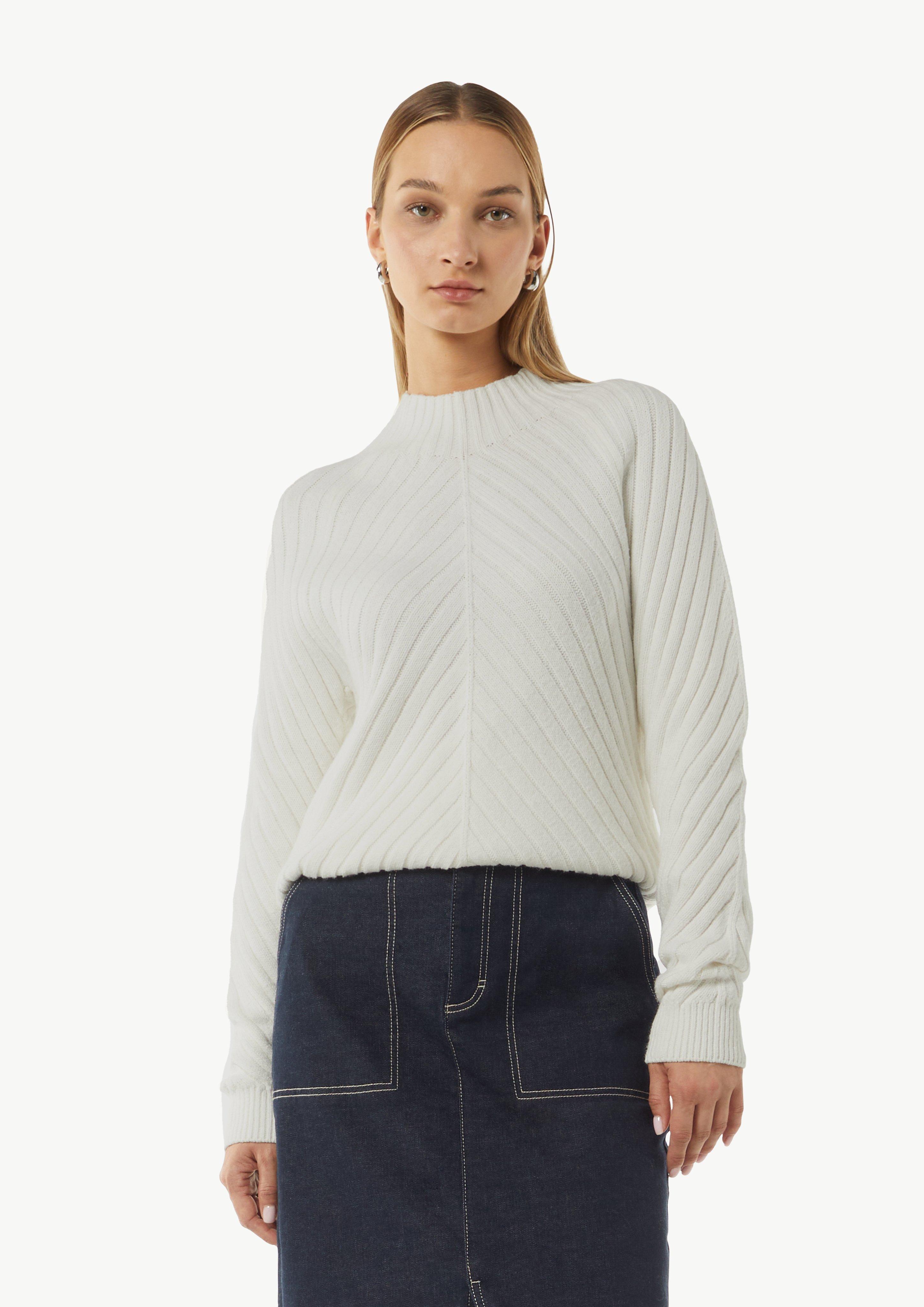 Soft jumper with a knit pattern - white | Comma Soft jumper with a knit pattern - white | Comma