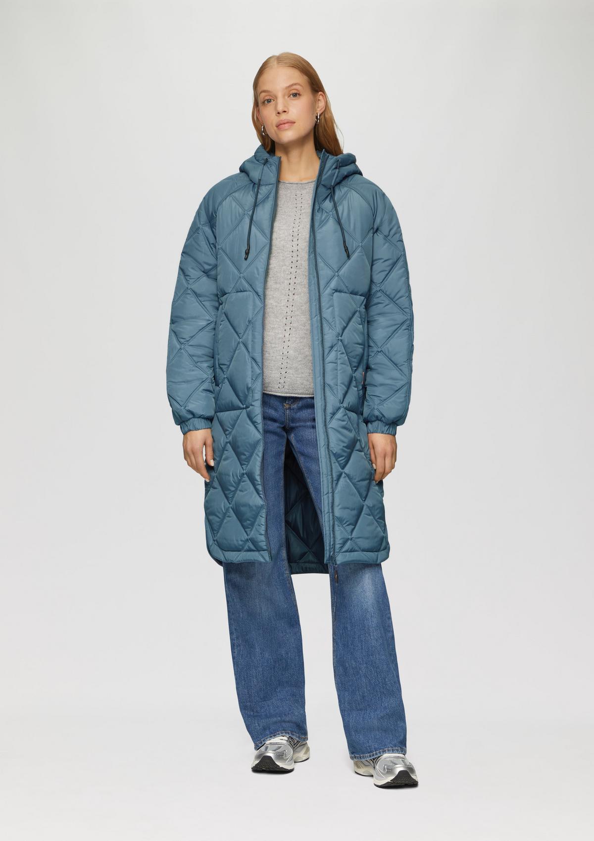 long jacket with quilting and hood - pale blue | s.Oliver