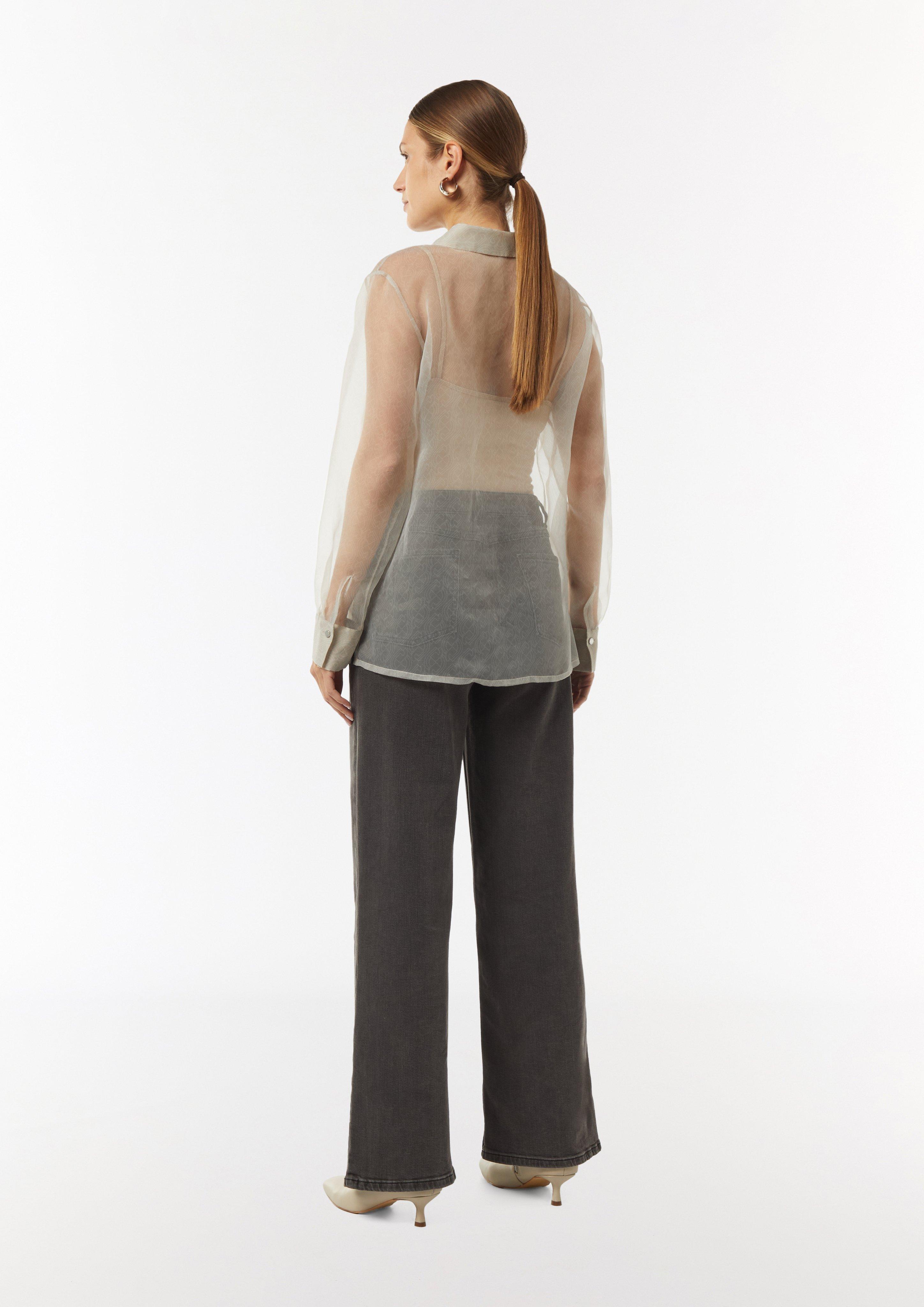 Sheer organza shirt blouse - light beige | Comma Sheer organza shirt blouse - light beige | Comma
