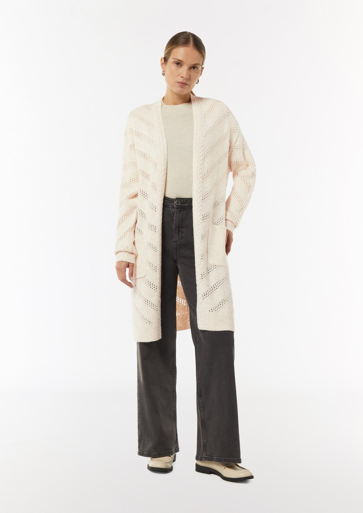 Knitted cardigan with delicate sequins - light beige | Comma