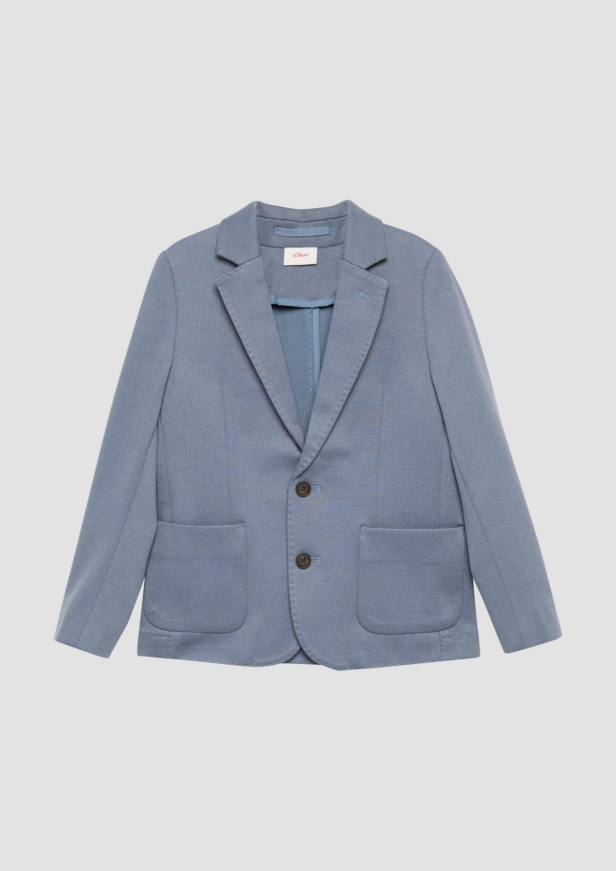 Formal sports jacket with a fine texture - light blue | s.Oliver