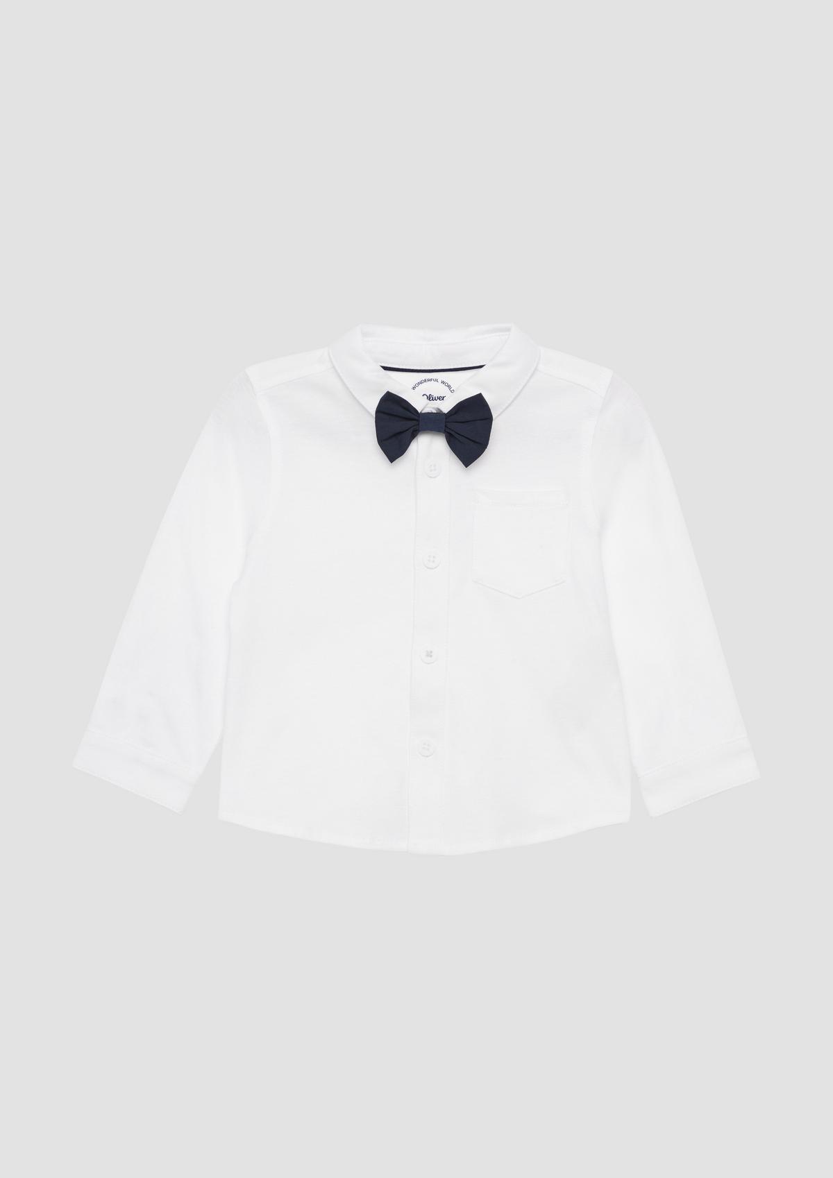 Jersey-Hemd mit abnehmbarer Fliege - weiß | s.Oliver