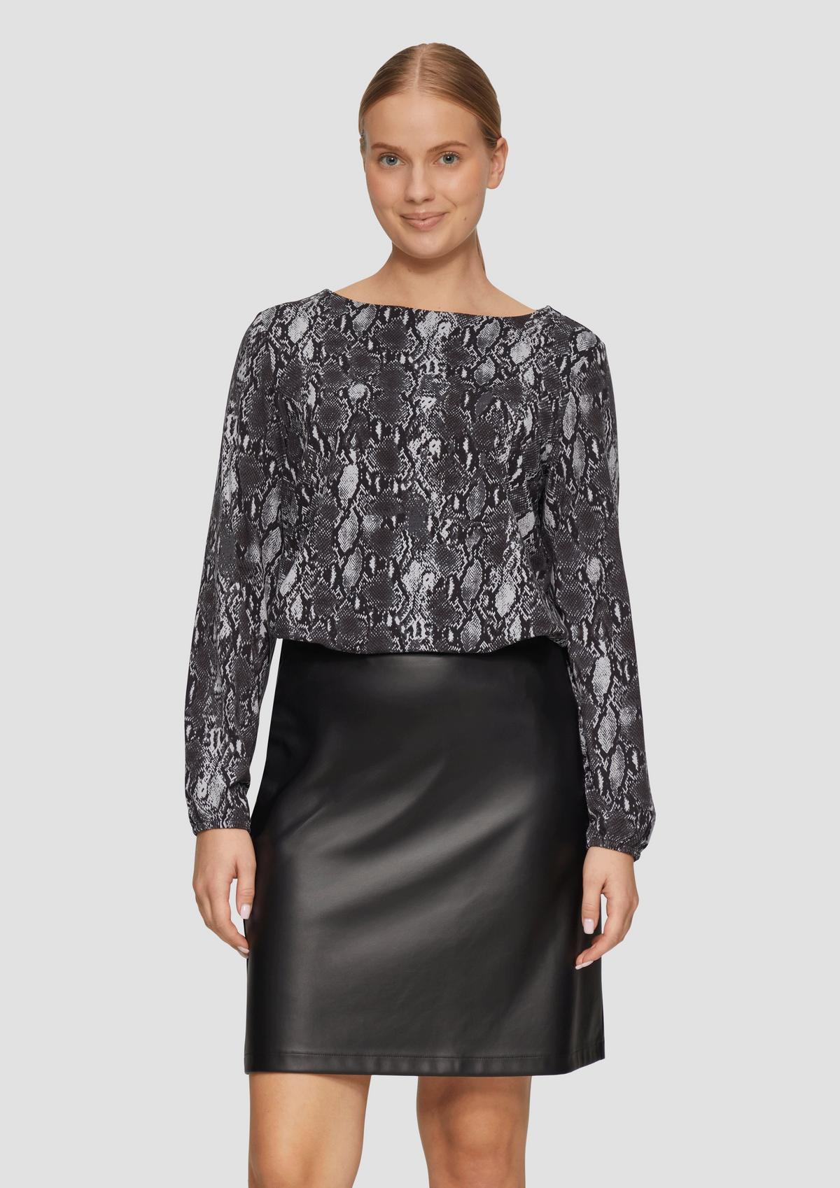 O-shaped long sleeve top with a bateau neckline - dark grey | s.Oliver