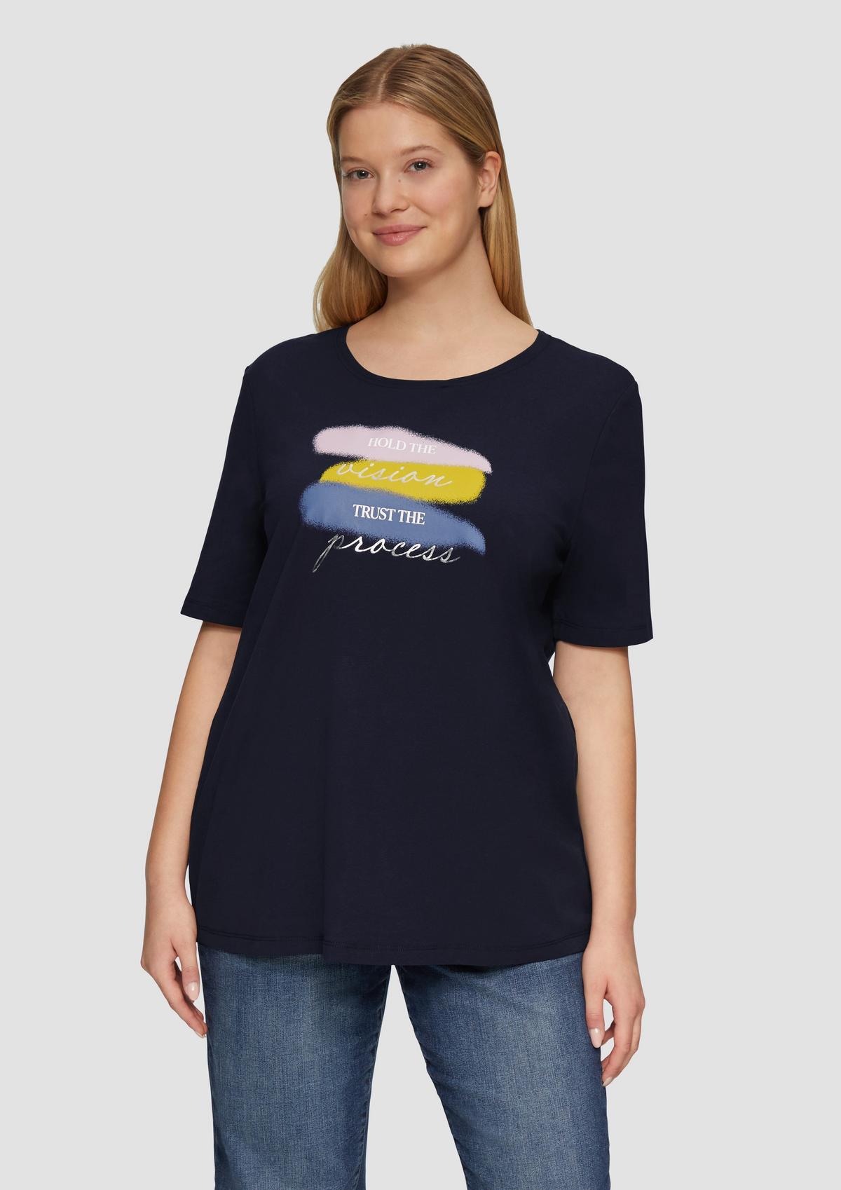 T-Shirt mit Rundhalsausschnitt und Front-Print - navy | s.Oliver