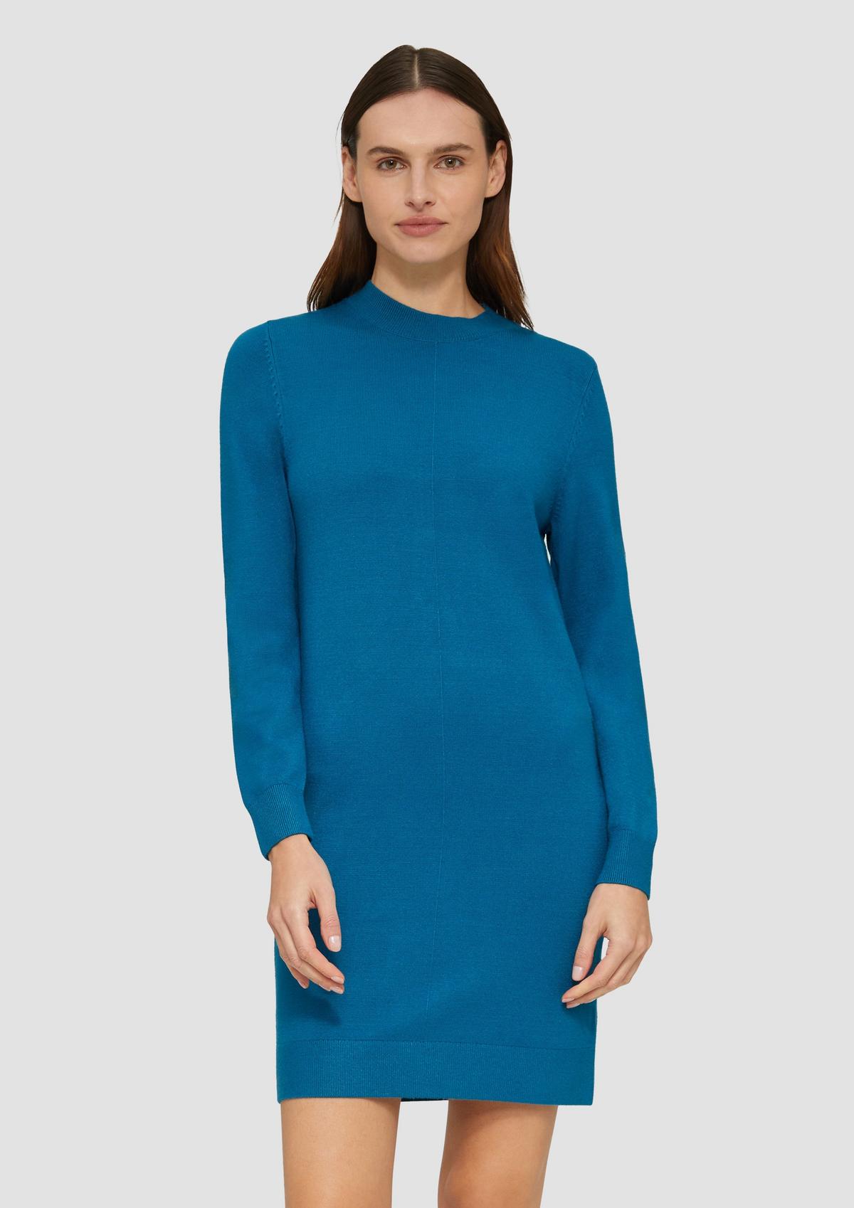 Fine knit dress with seam details - petrol | s.Oliver