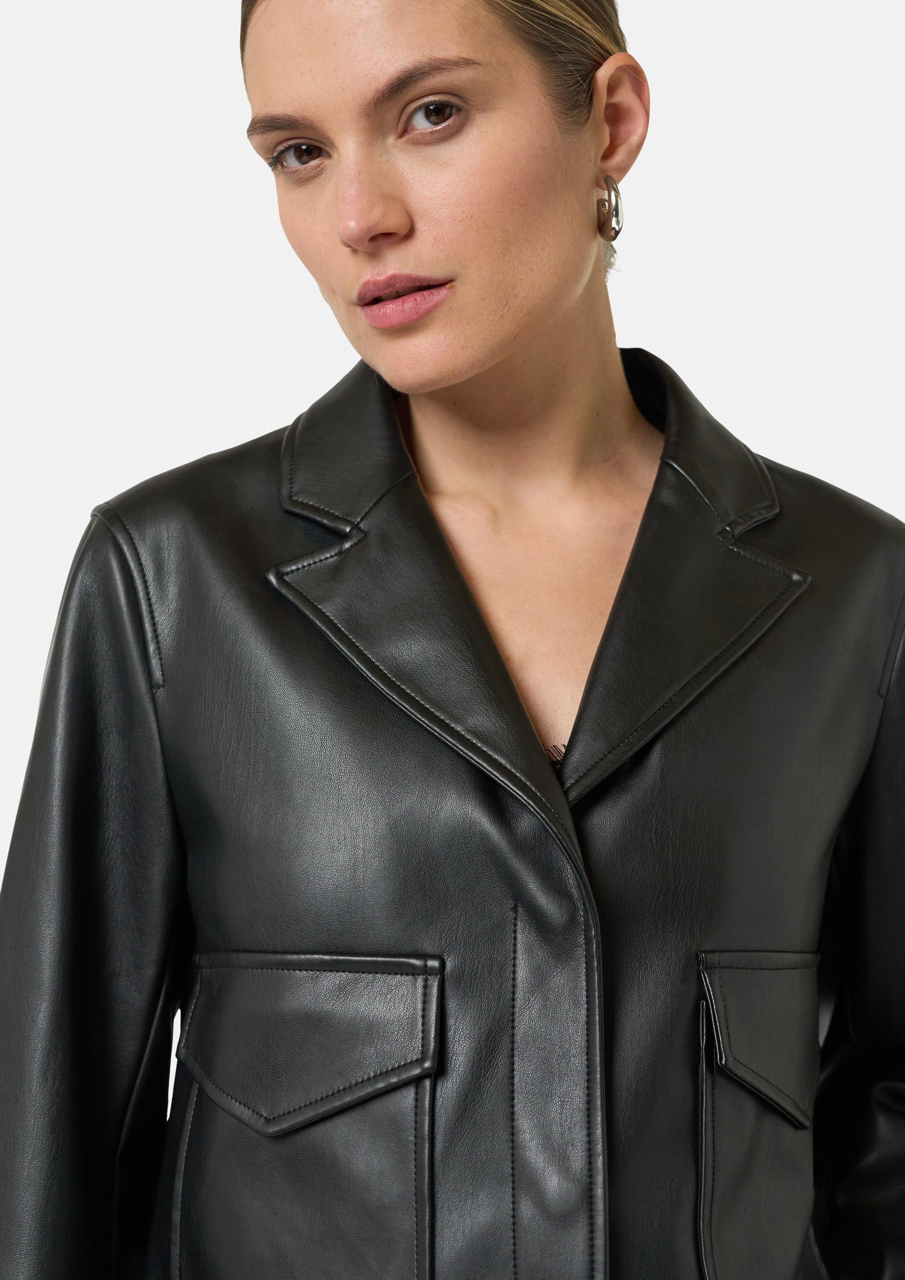 Short faux leather jacket - black | Comma Short faux leather jacket - black | Comma