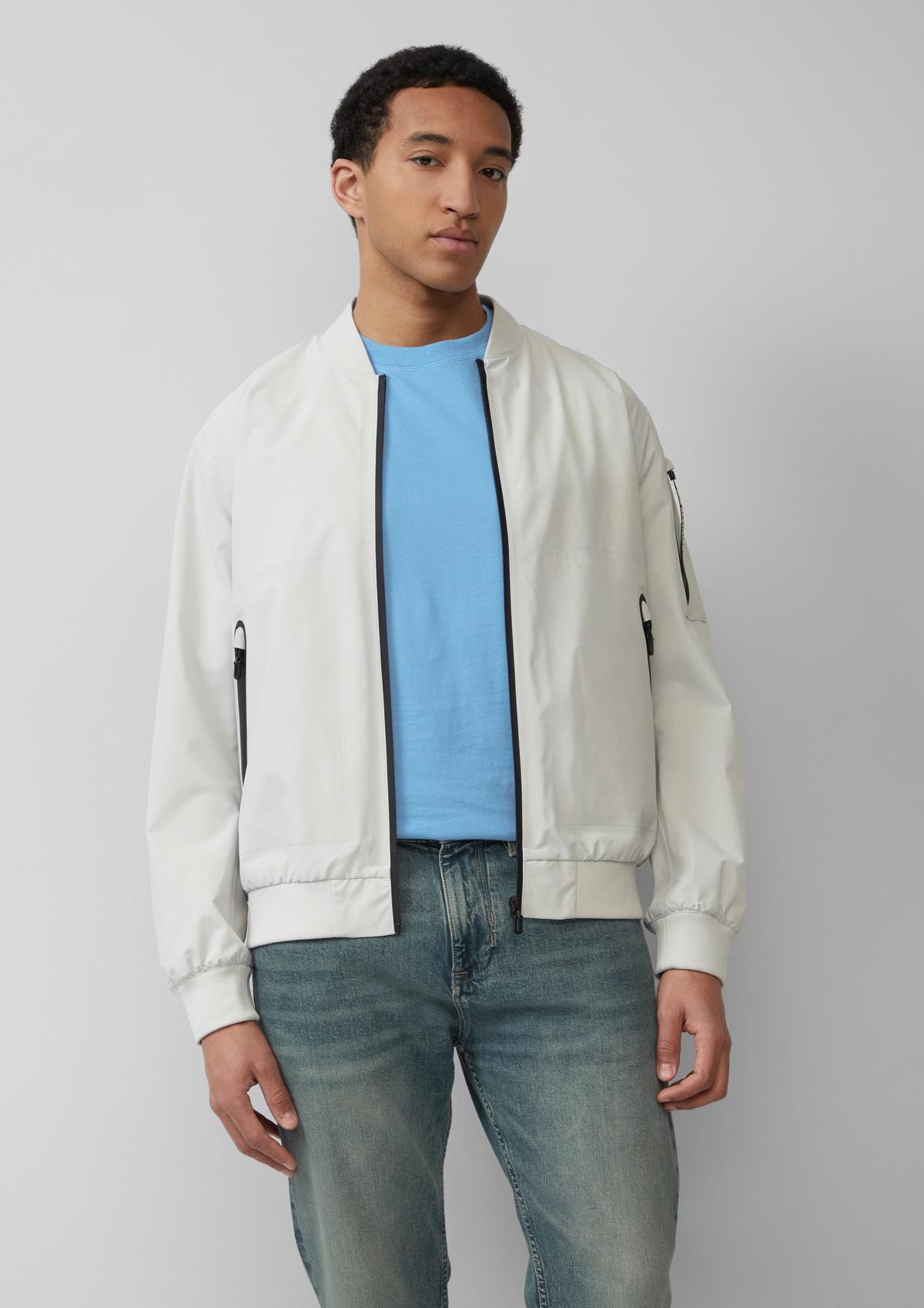 Waterproof bomber jacket with sleeve details - light grey | s.Oliver