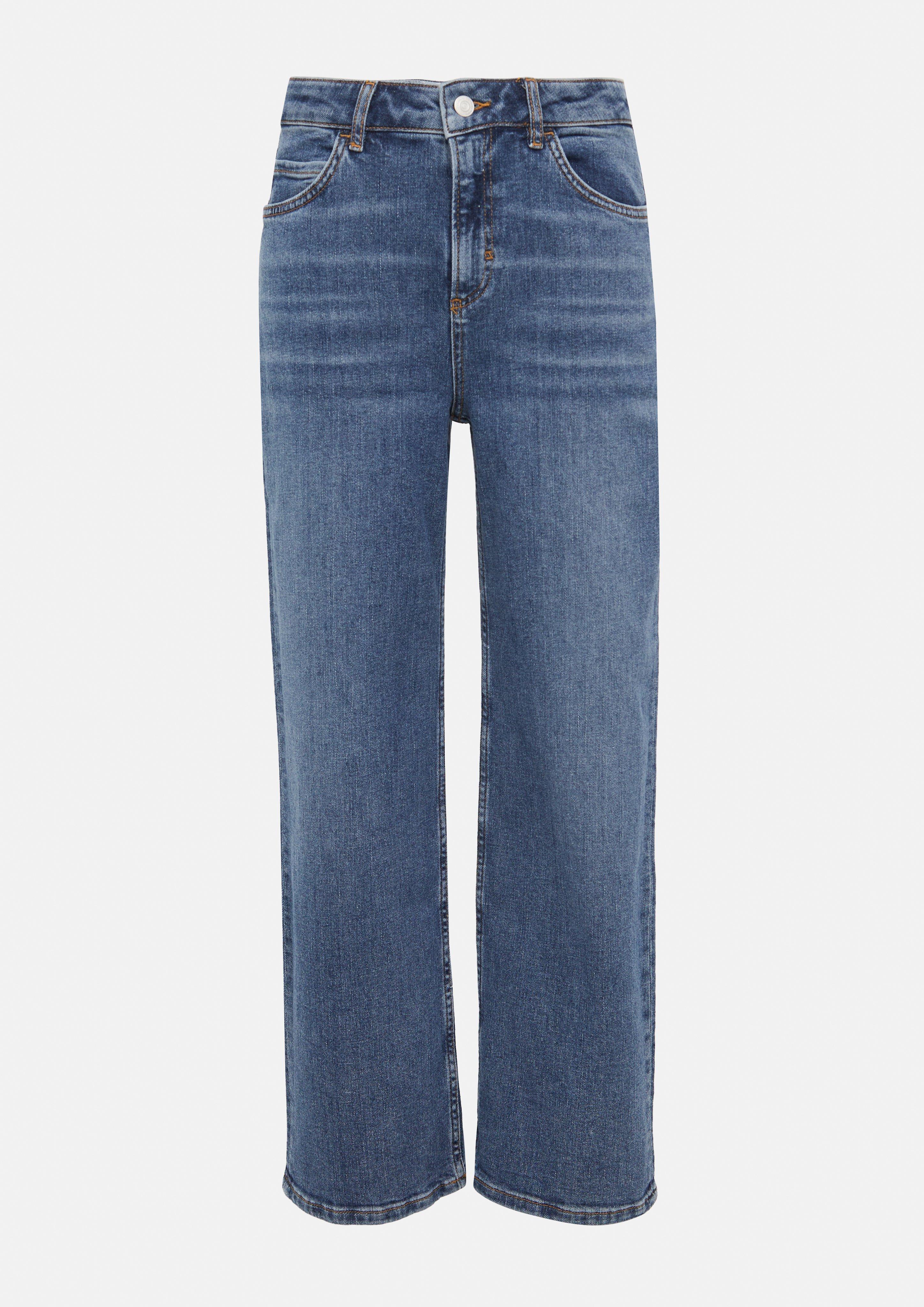 Stretchy ankle-length jeans with a straight leg - blue | Comma Stretchy ankle-length jeans with a straight leg - blue | Comma