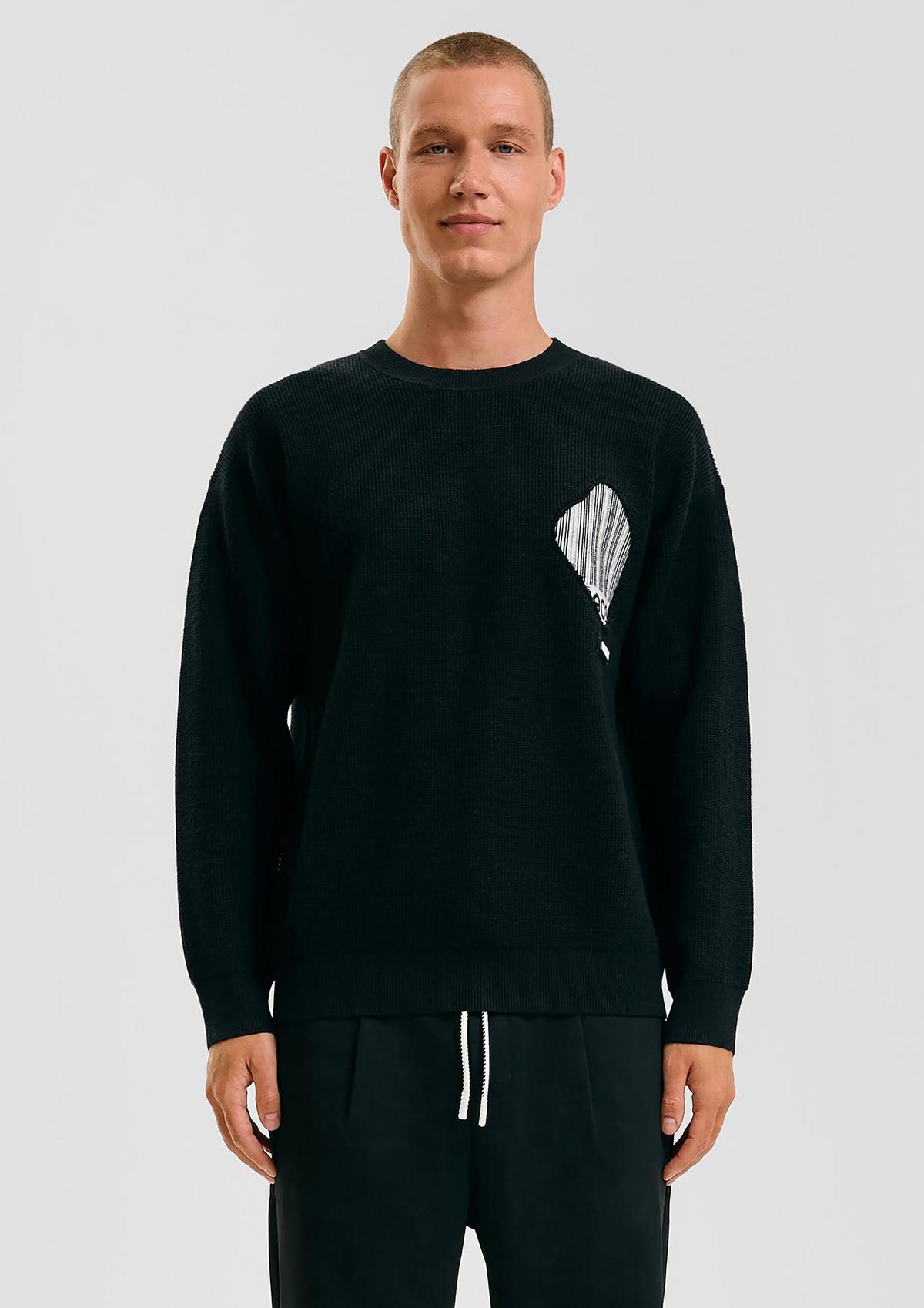 STREETS capsule knitted jumper with an appliqué - black | s.Oliver