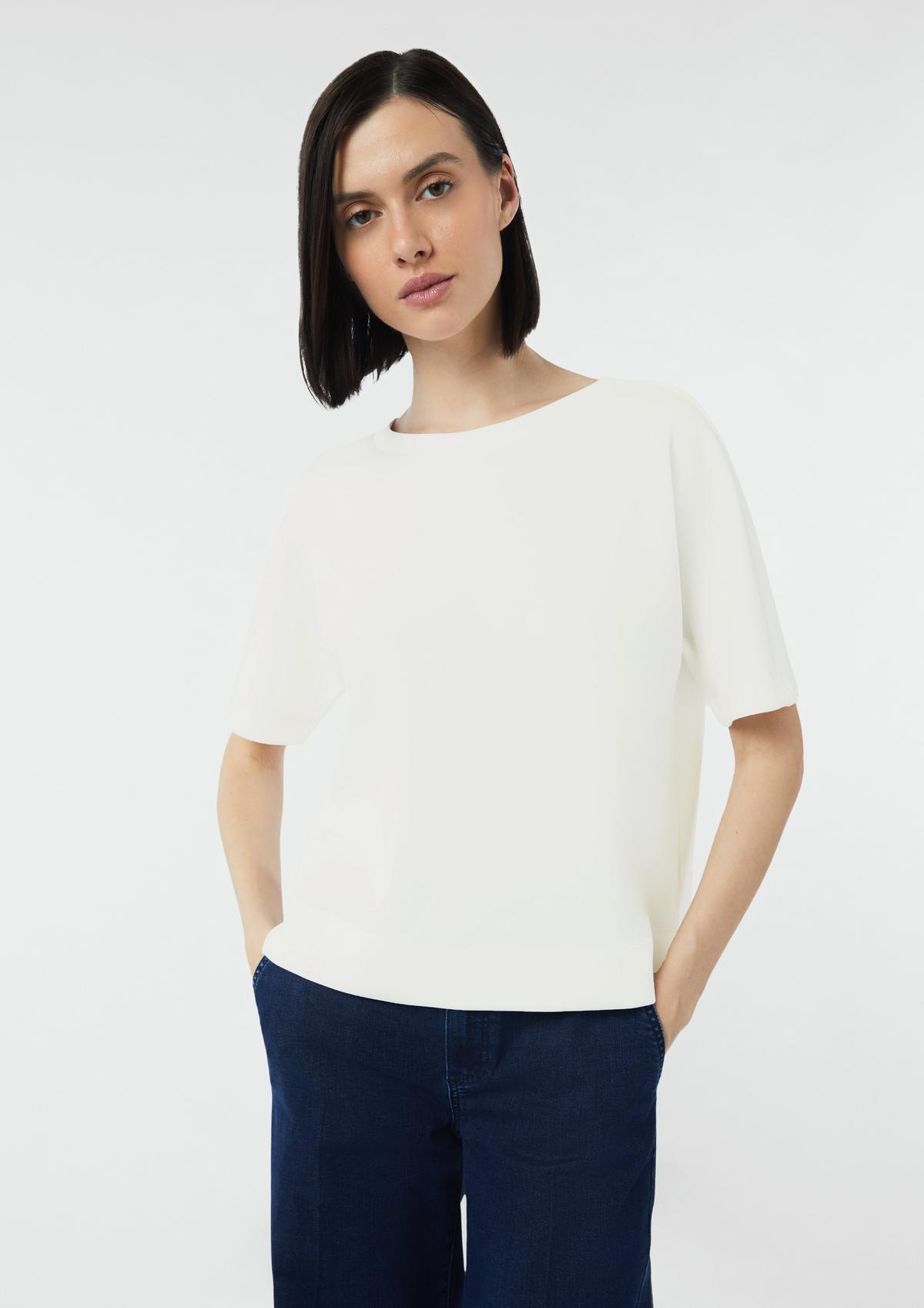 Boxy-Sweatshirt aus Modalmix - weiß | Comma