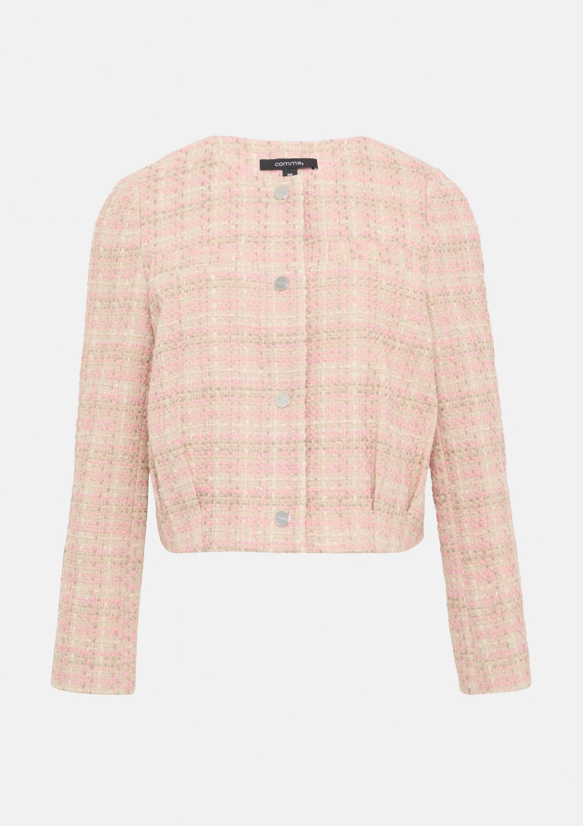 Tweed-Jacke im Boxy Fit - beige | Comma