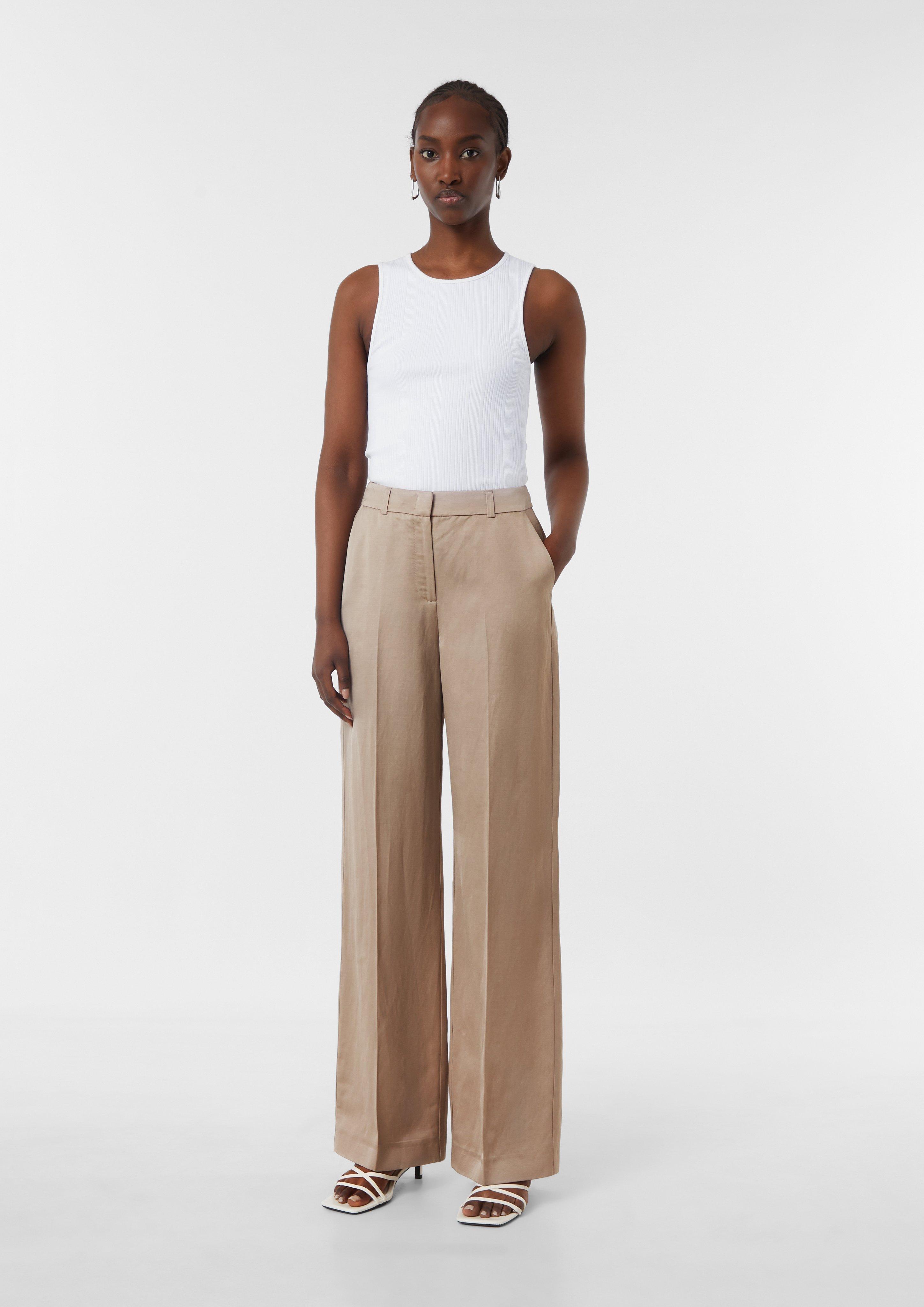 Shimmering Marlene trousers in a linen blend with a fitted Shimmering Marlene trousers in a linen blend with a fitted