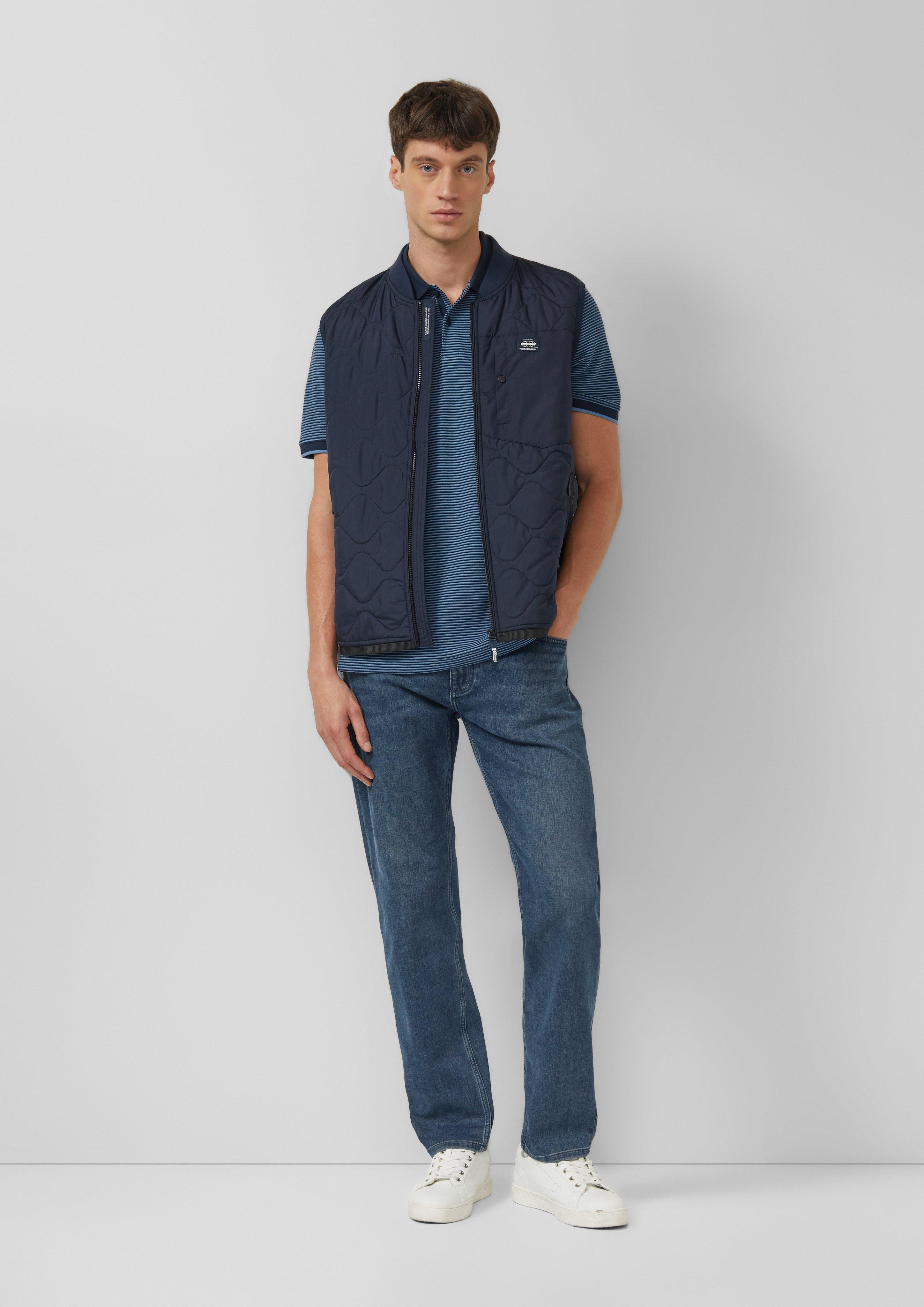Strukturiertes Poloshirt aus Baumwolle in Two-Tone-Optik - Blau | s.Oliver