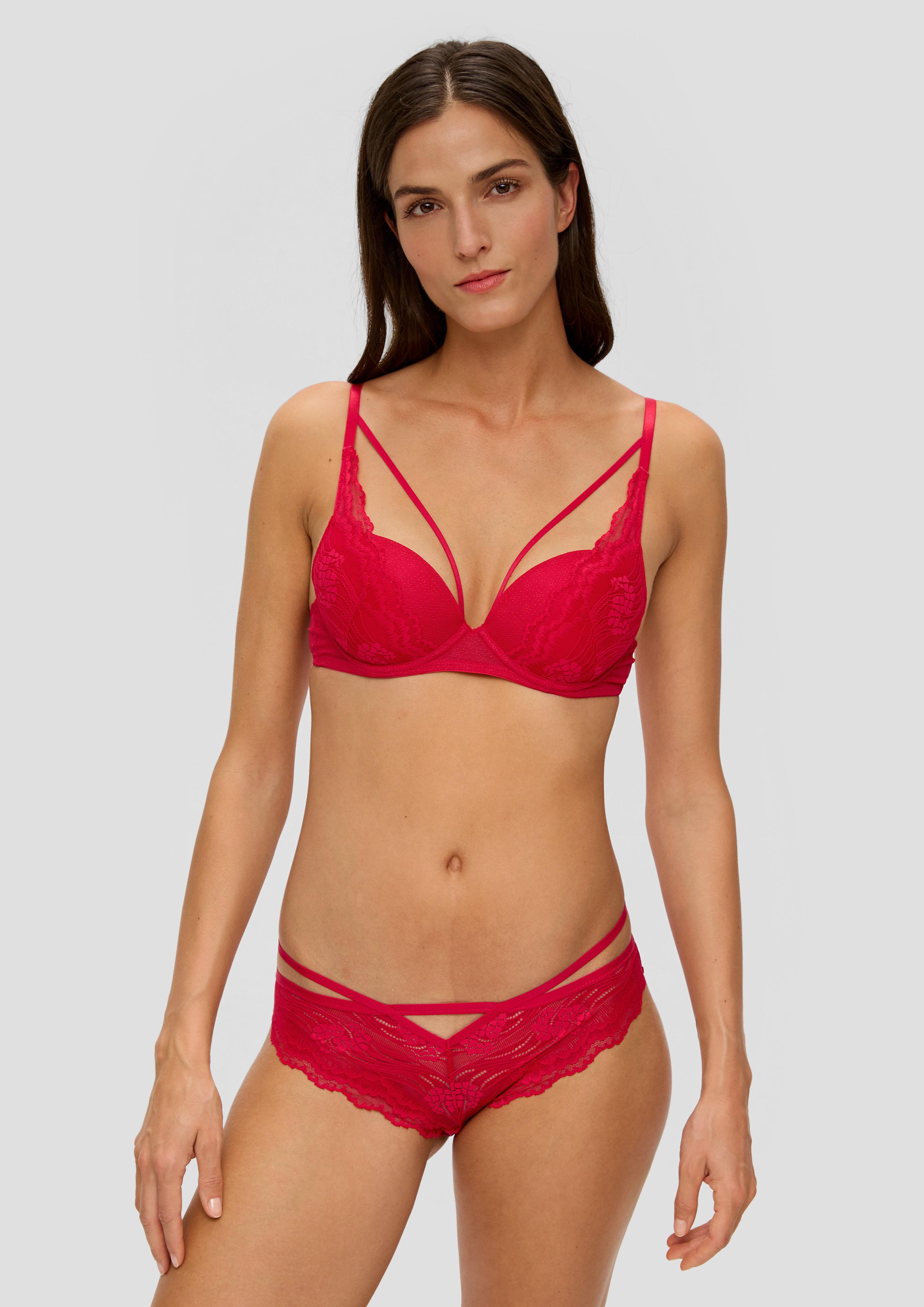 Push-up-BH mit Spitzen-Details - rot | s.Oliver Push-up-BH mit Spitzen-Details - rot | s.Oliver