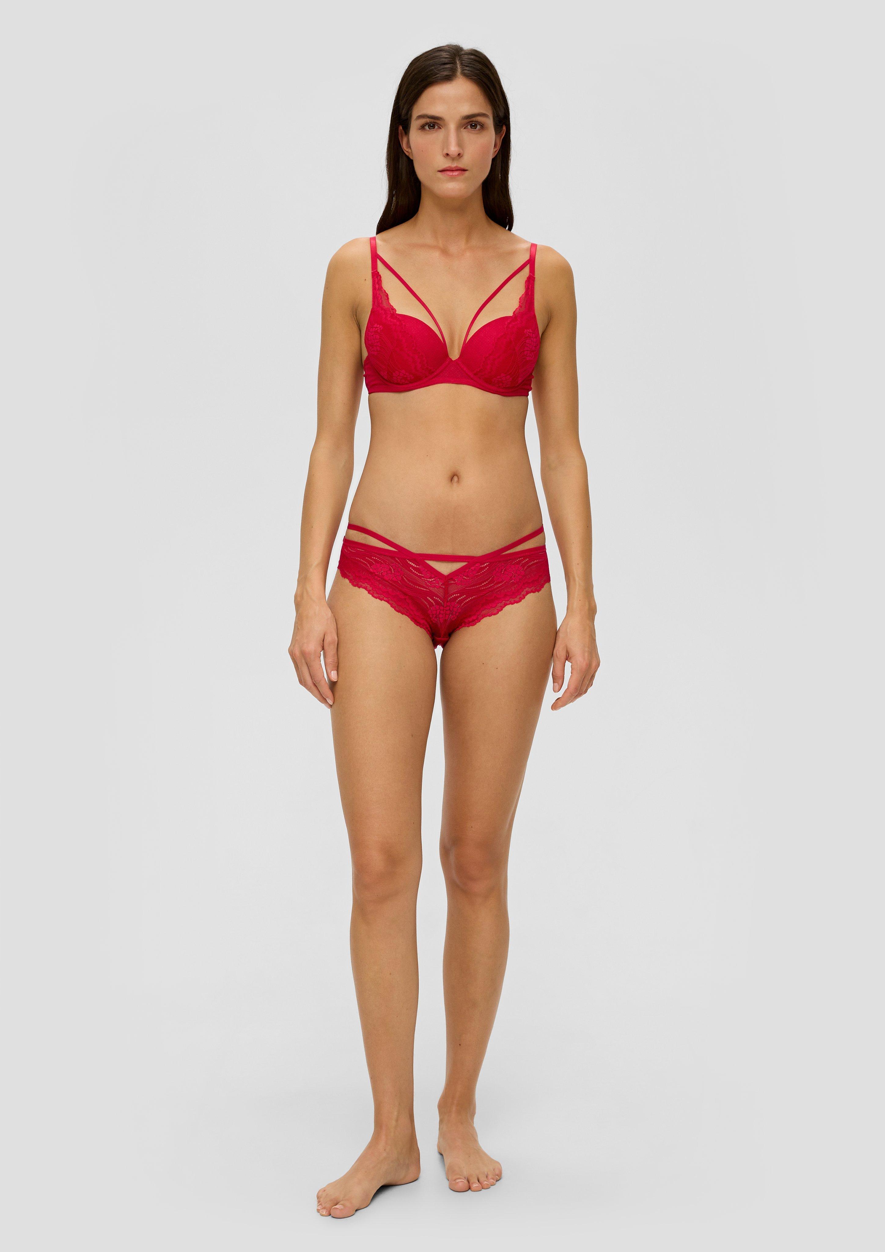 Push-up-BH mit Spitzen-Details - rot | s.Oliver Push-up-BH mit Spitzen-Details - rot | s.Oliver